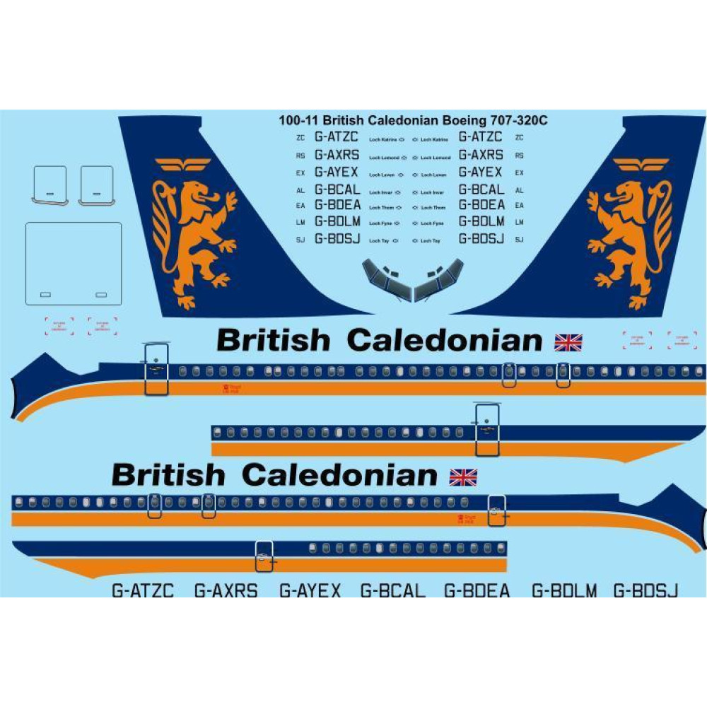 26Decals 100-11 1/100 British Caledonian Final Boeing 707-320C laser ...