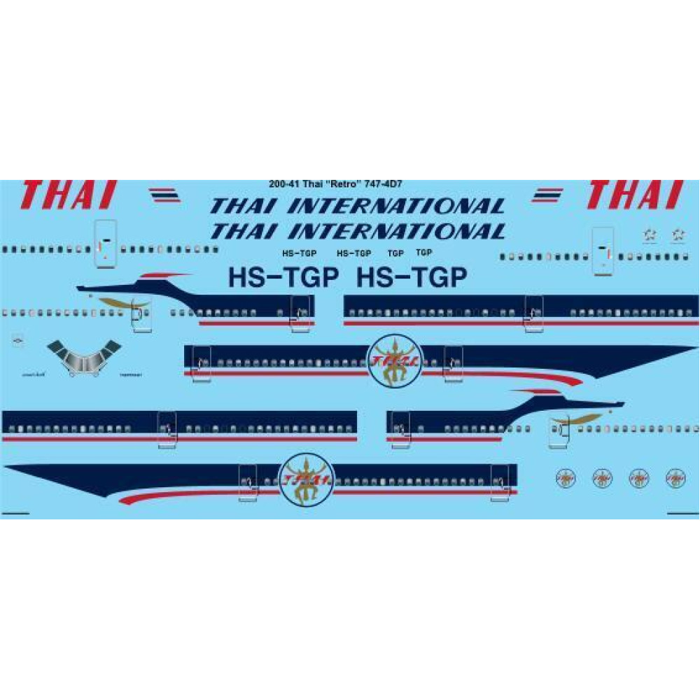 26Decals 200-41 1/200 Thai Airways Retro Boeing 747-4D7 laser decal - 1 ...