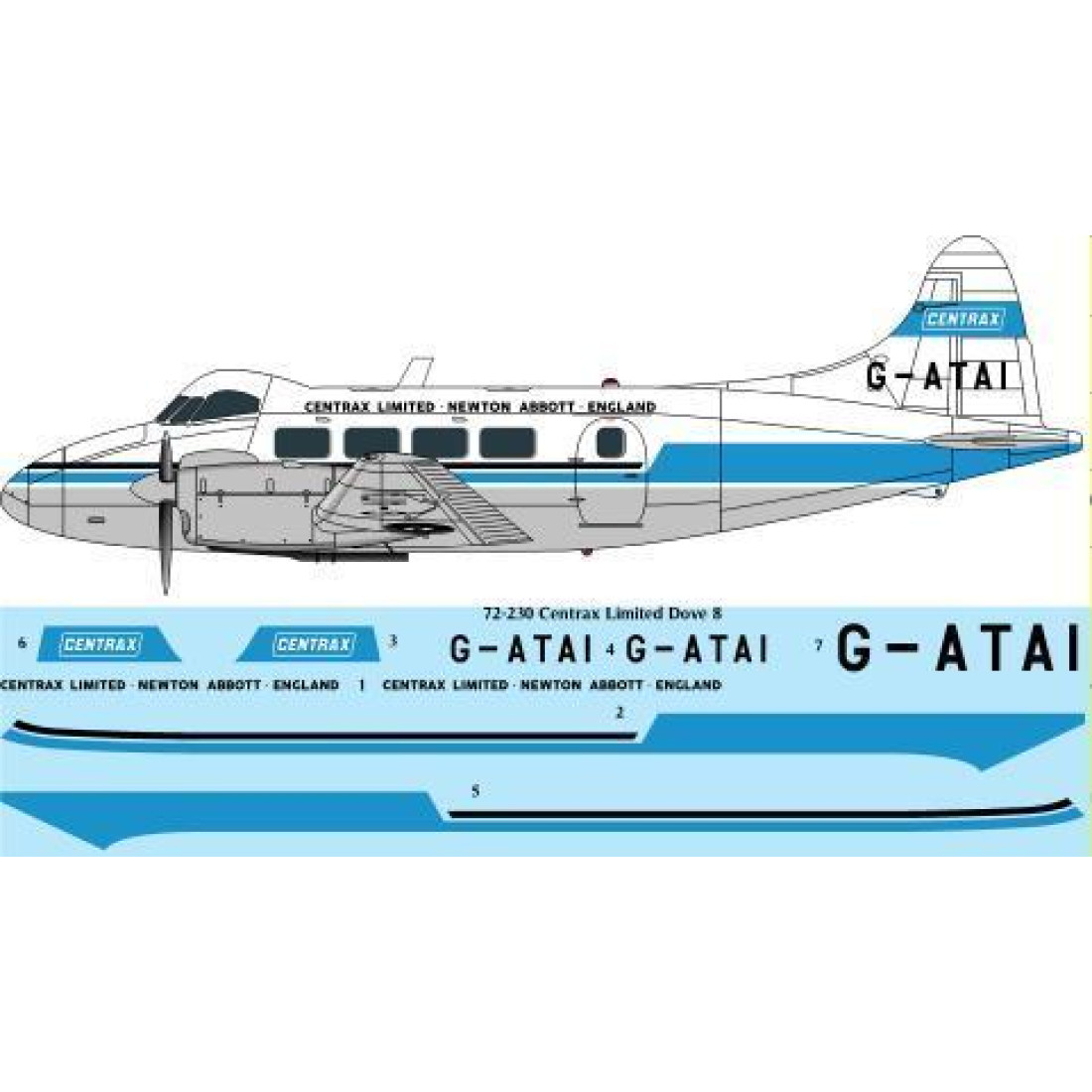 26Decals 72-230 1/72 Centrax Limited De Havilland Dove 8 laser decal ...