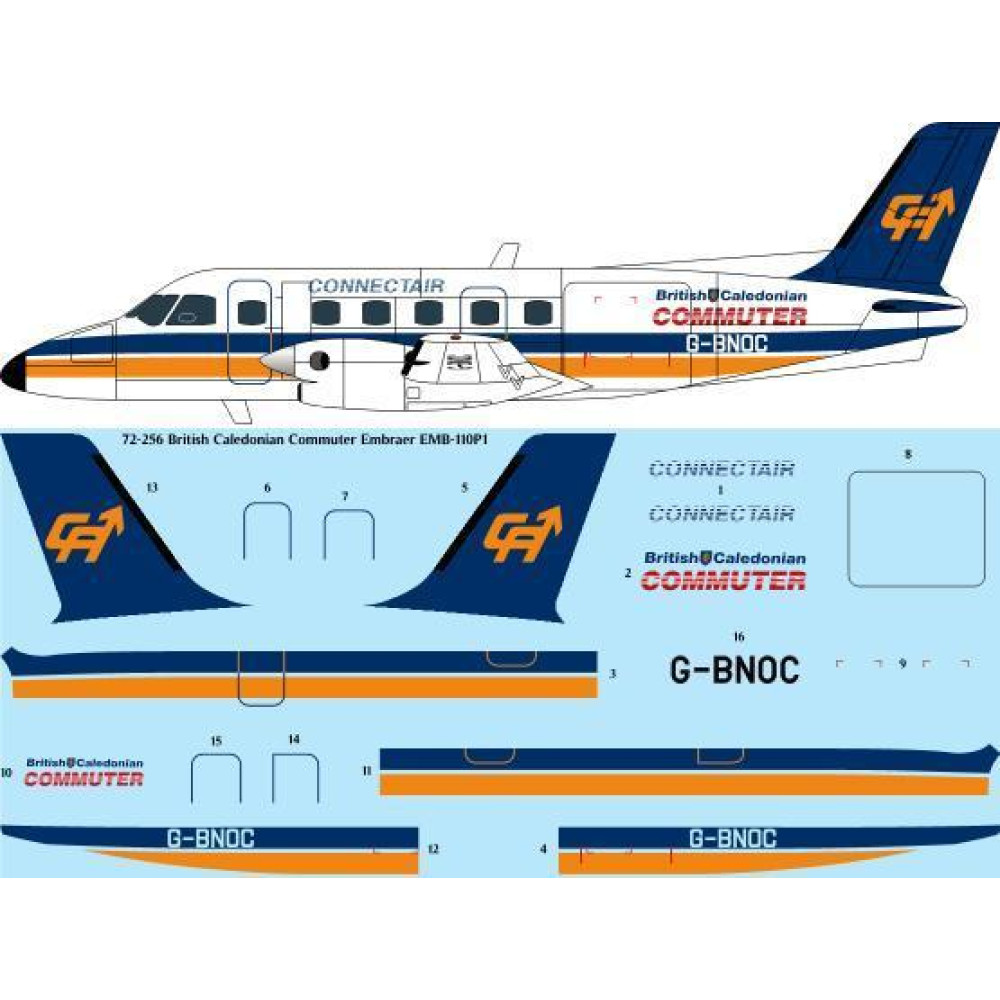 26Decals 72-256 1/72 British Caledonian Commuter Embraer EMB-110P1 ...