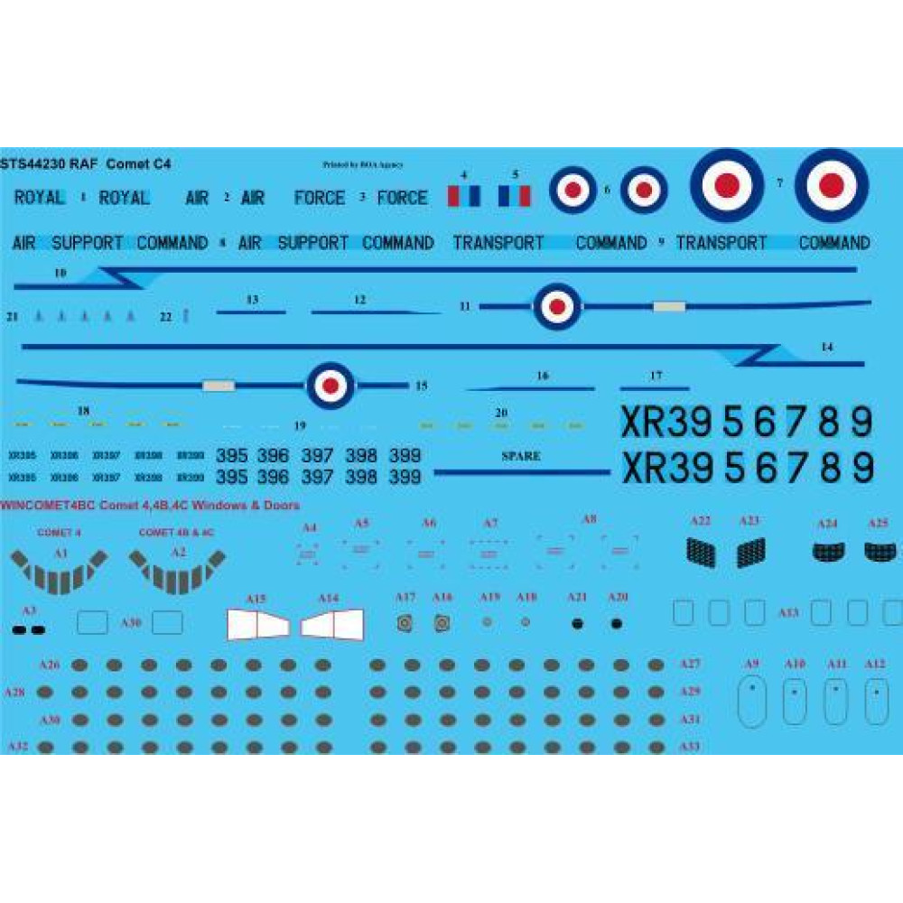 26Decals STS44230 1/144 RAF Comet C4 screen printed decal Model Kit ...
