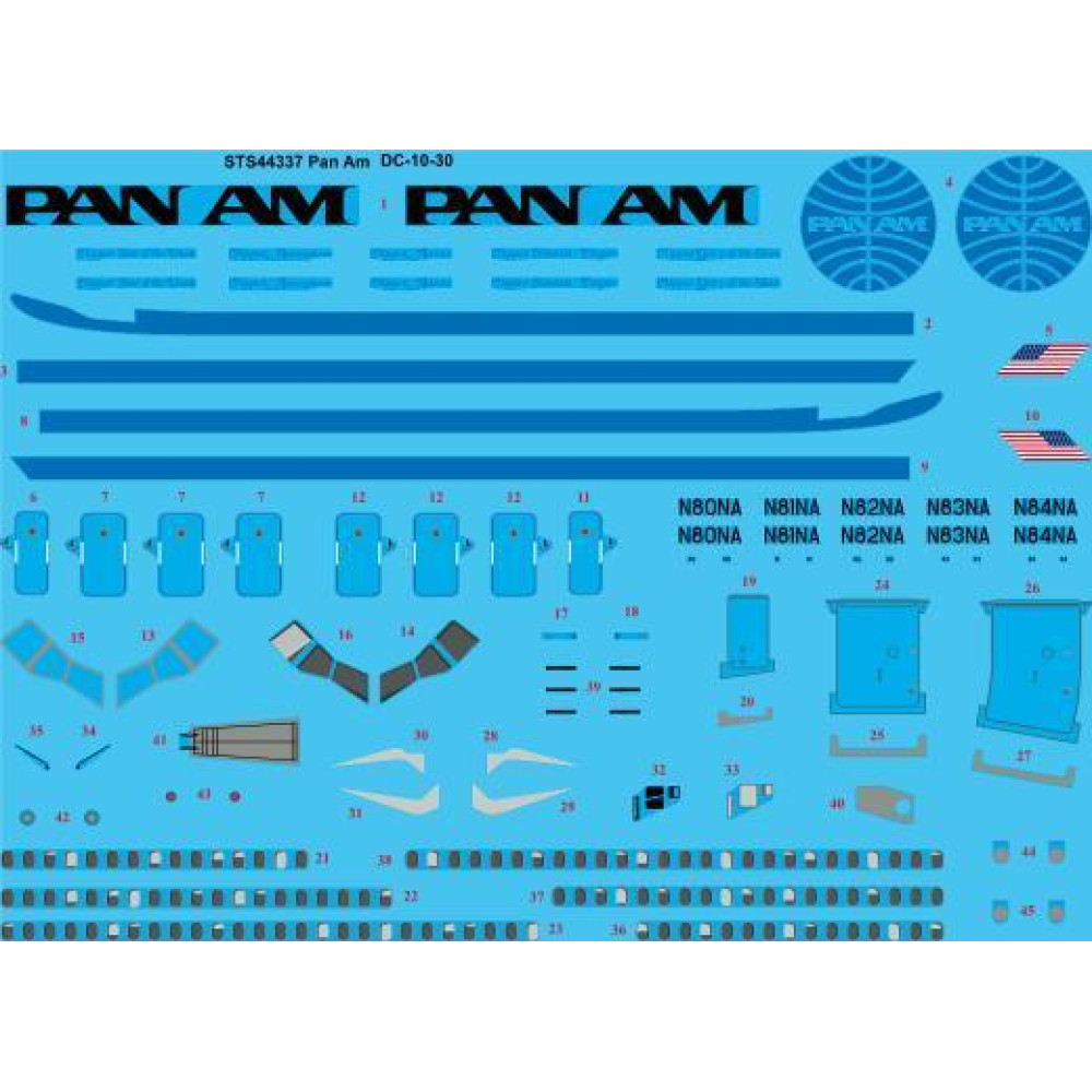 26Decals STS44337 1/144 Pan Am DC-10-30 screen printed decal Model Kit ...