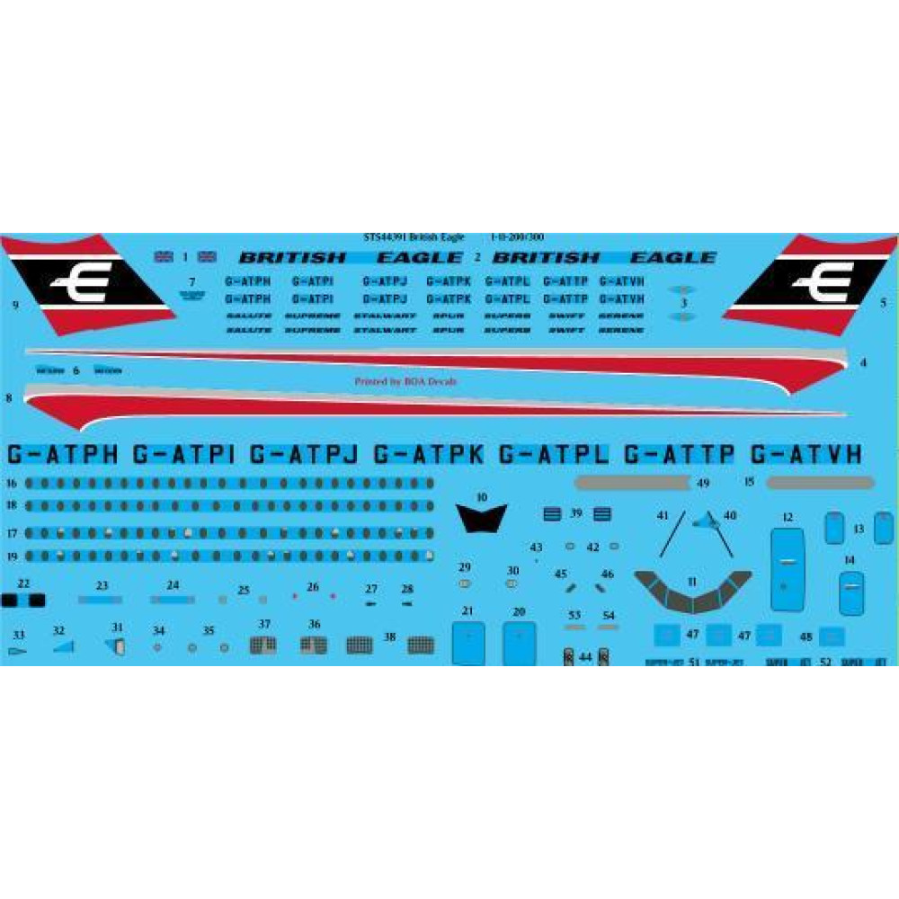 26Decals STS44391 1/144 British Eagle 1-11-200,300 Screen printed decal ...
