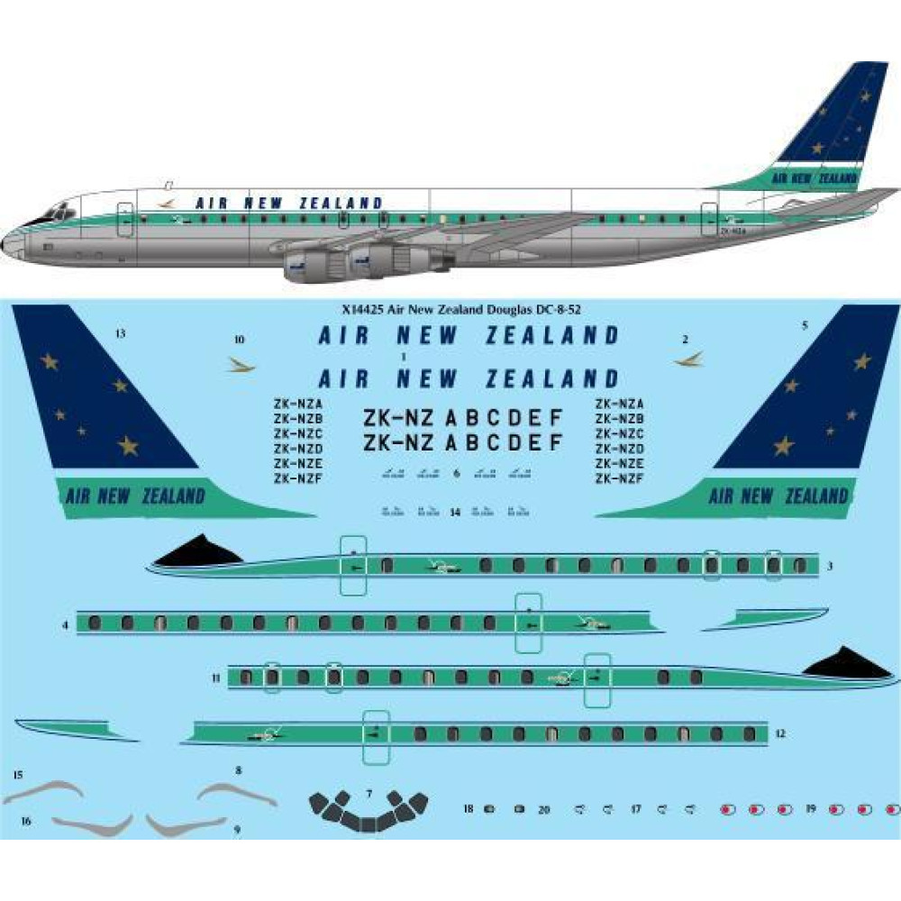 26Decals X14425 1/144 Air New Zealand delivery Douglas DC-8-52 laser ...