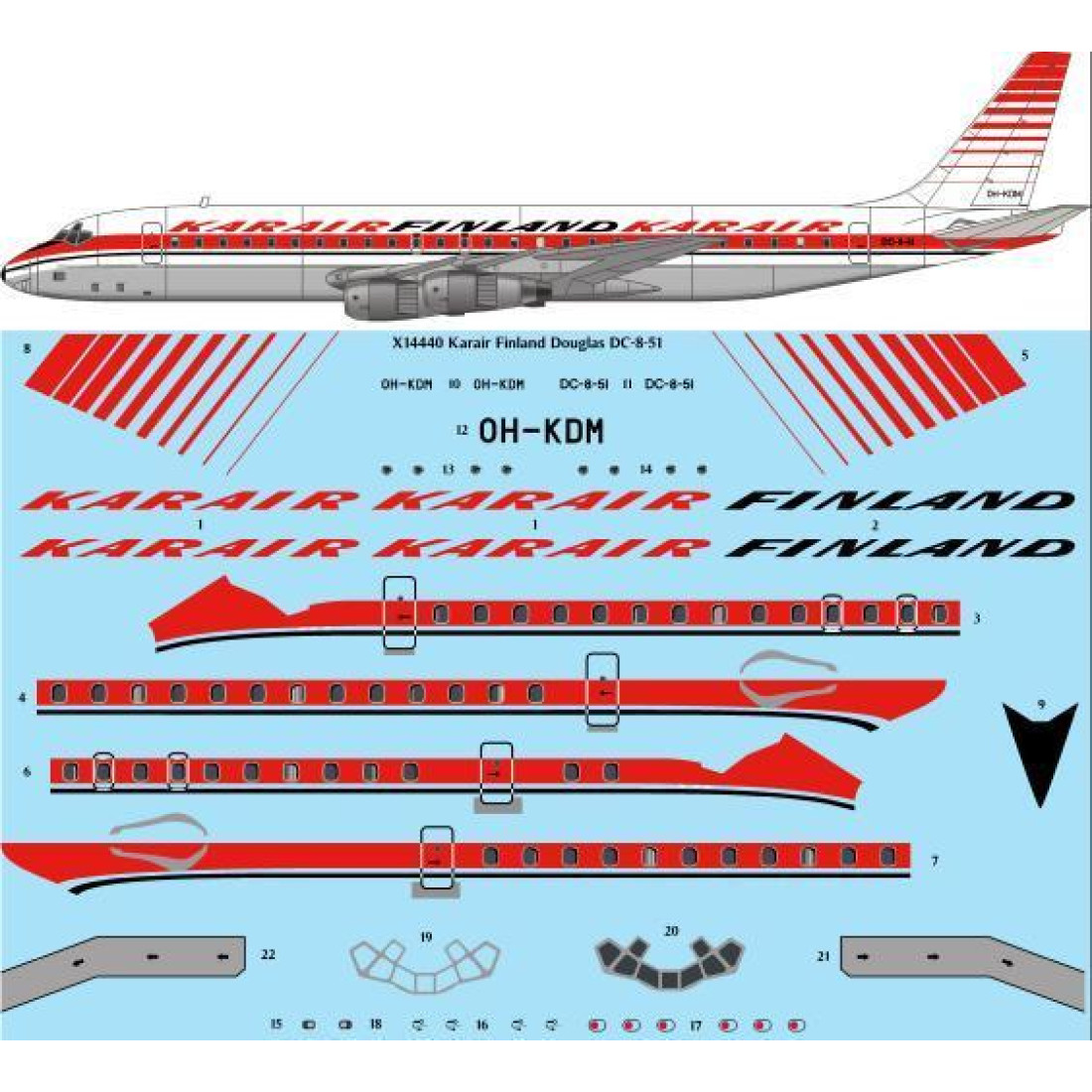 26Decals X14440 1/144 Kar-Air Finland Douglas DC-8-51 laser decal - for ...