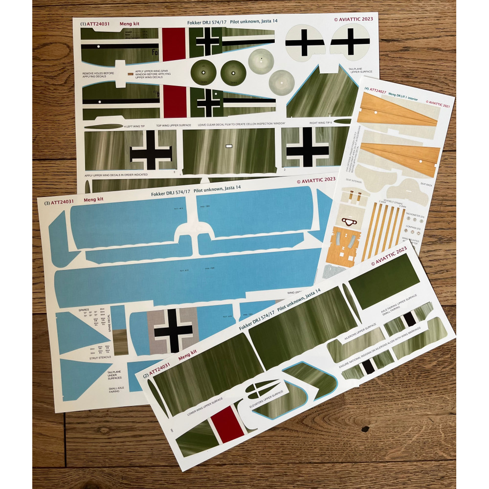 Aviattic ATT24031 1/24 (Meng) Fokker DR.I 574/17 Pilot unknown, Jasta ...