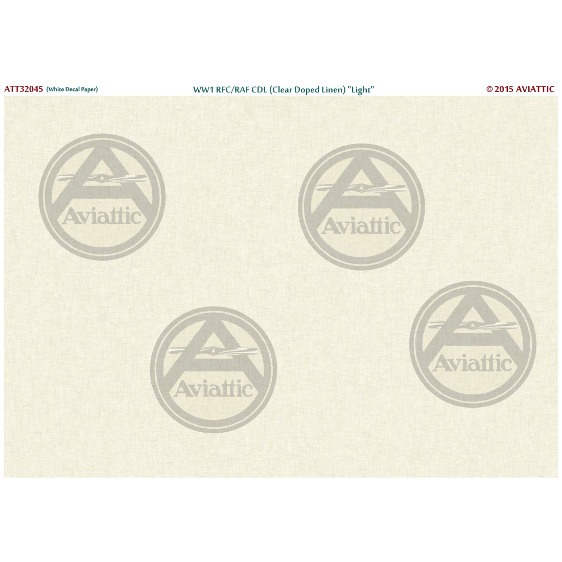 Aviattic ATT32045 1/32 (White Decal Paper) WW1 CDL Clear Doped Linen ...