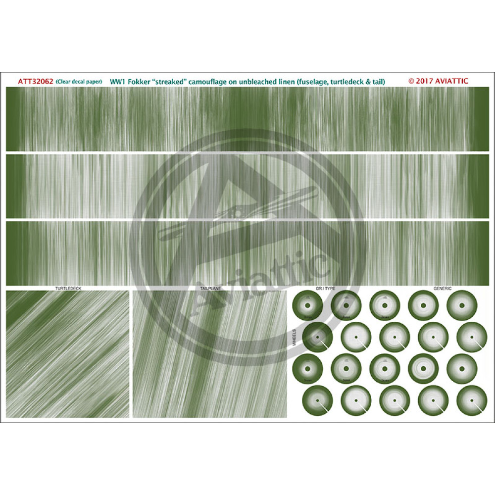 Aviattic ATT32062 1/32 (Clear decal paper) WW1 Fokker Streaked ...