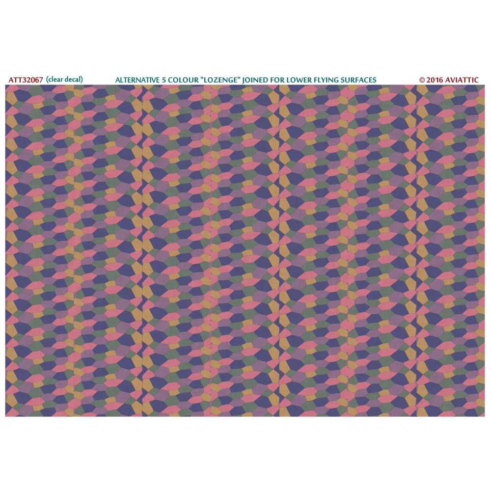 Aviattic ATT32067 1/32 (Clear decal paper) Alternative 5 colour lozenge ...