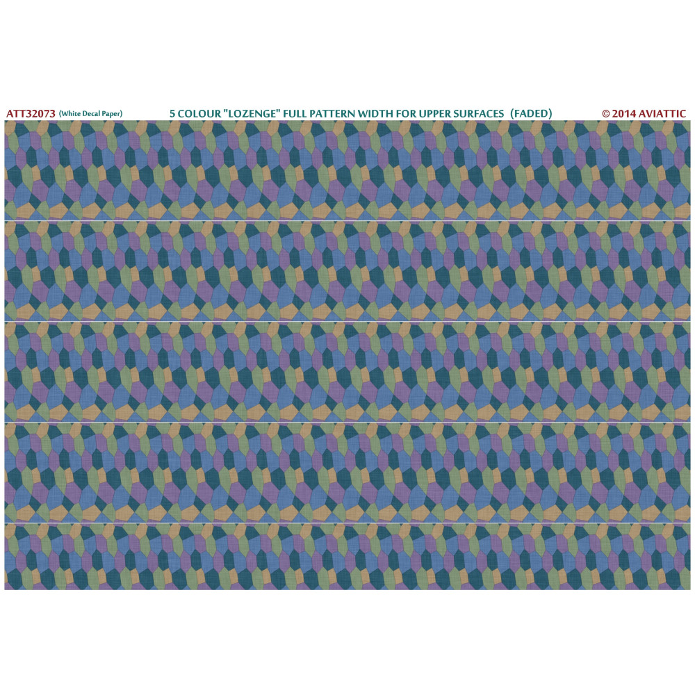 Aviattic ATT32073 1/32 (white decal paper) 5 colour lozenge full ...