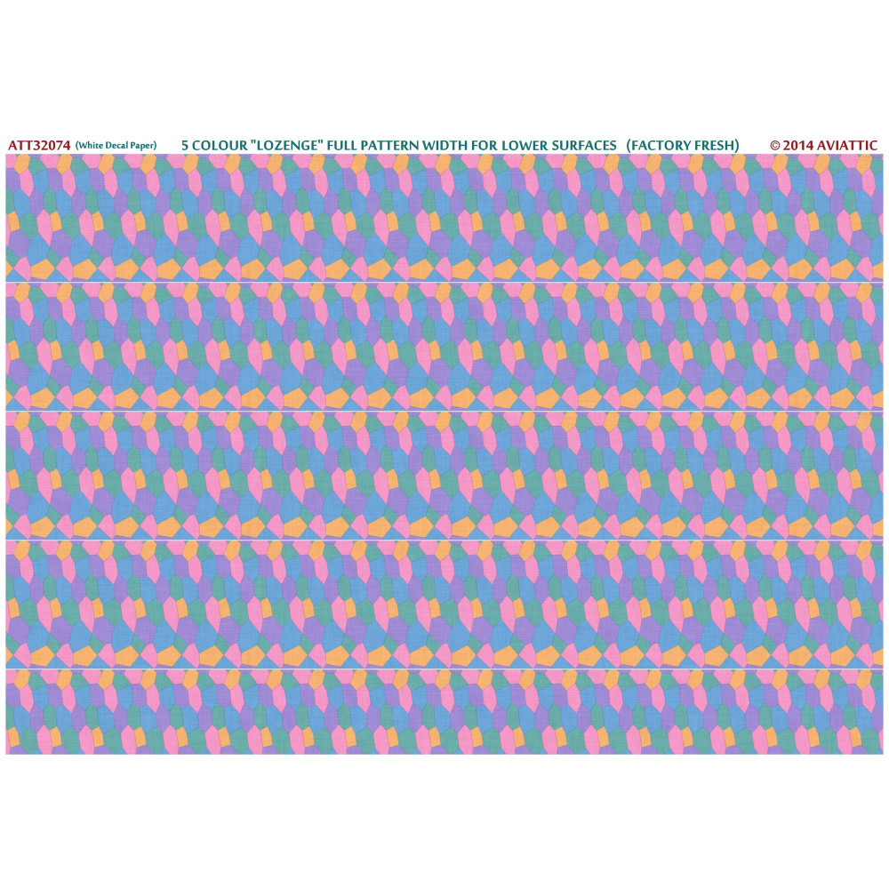 Aviattic ATT32074 1/32 (white decal paper) 5 colour lozenge full ...
