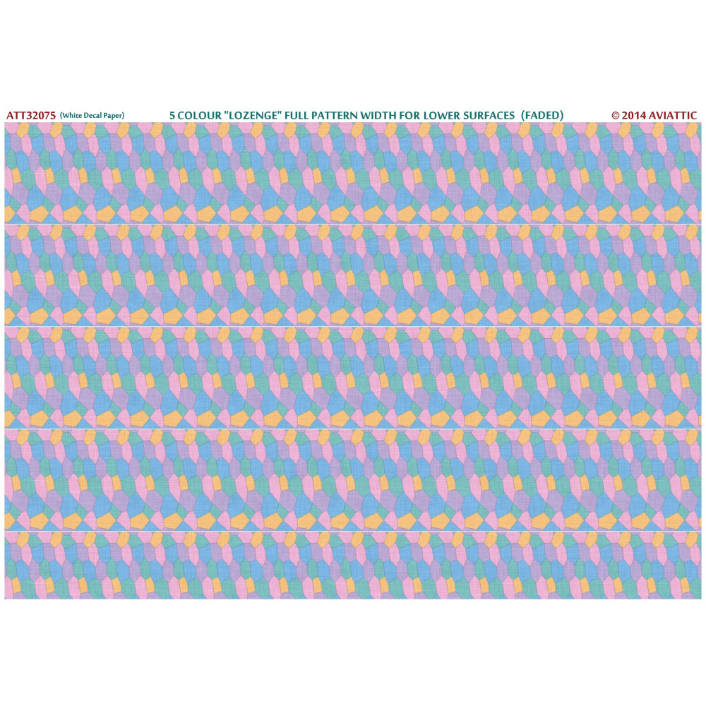 Aviattic ATT32075 1/32 (white decal paper) 5 colour lozenge full ...