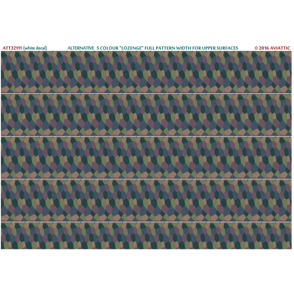 Aviattic ATT32111 1/32 (White decal paper) Alternative 5 colour lozenge ...