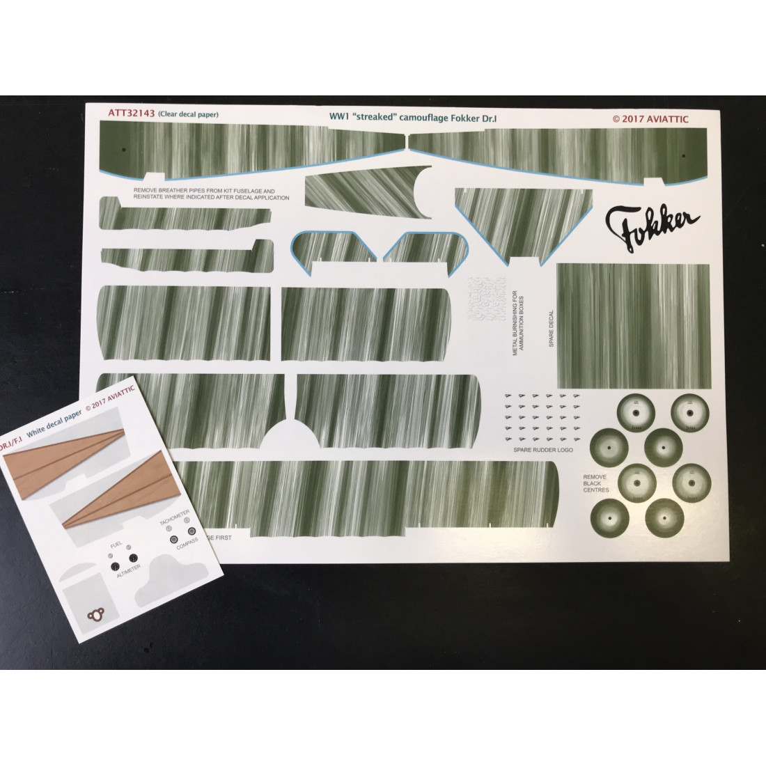 Aviattic ATT32143 1/32 (Clear) WW1 streaked camouflage Fokker DR.I w ...