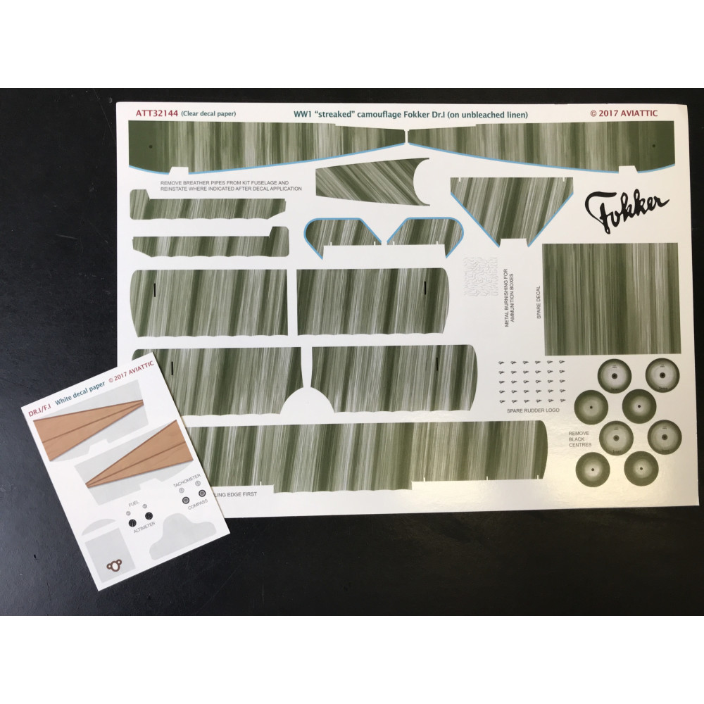 Aviattic ATT32144 1/32 (Clear) WW1 streaked camouflage Fokker DR.I ...