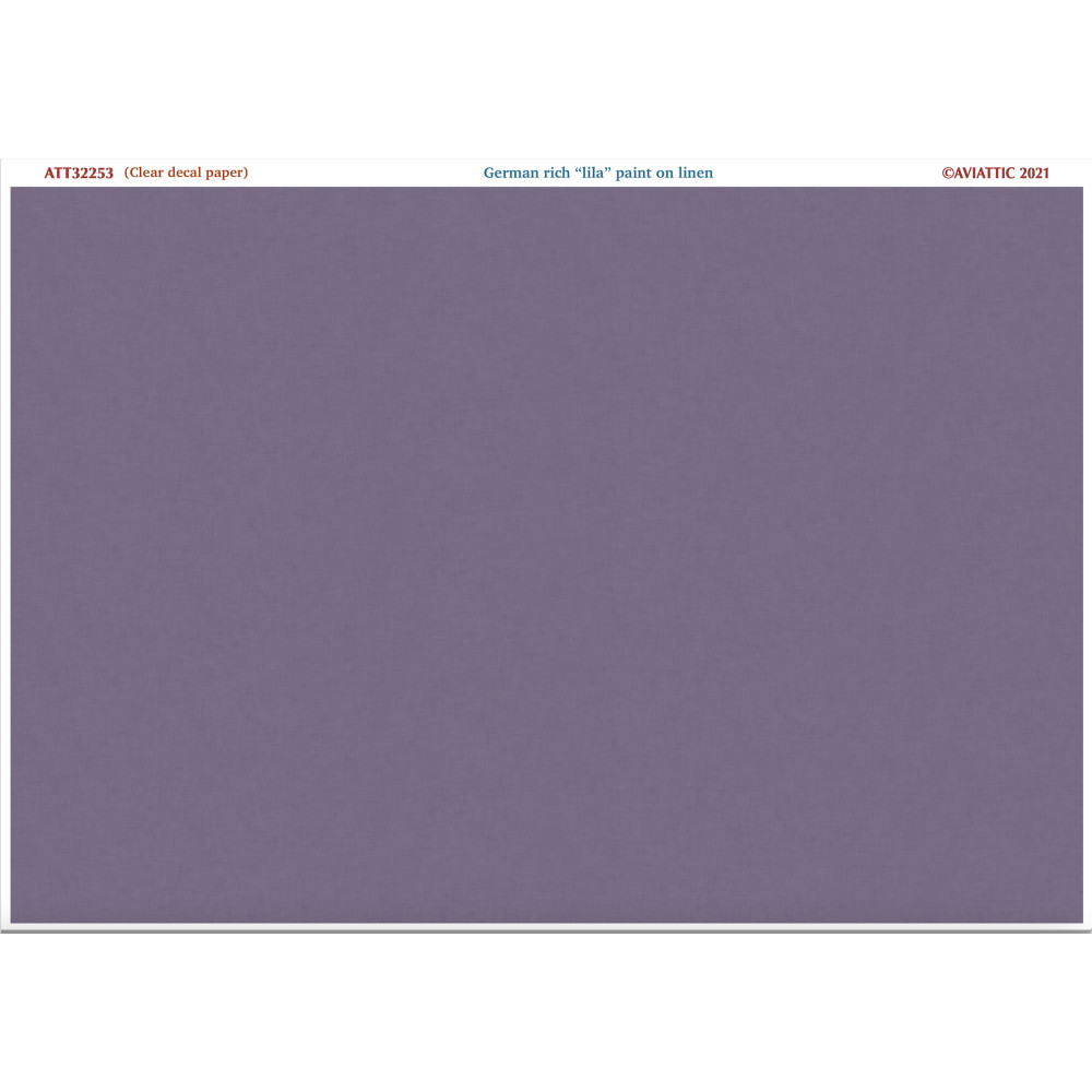 Aviattic ATT32253 1/32 (Clear decal paper) German Lila dark paint on ...
