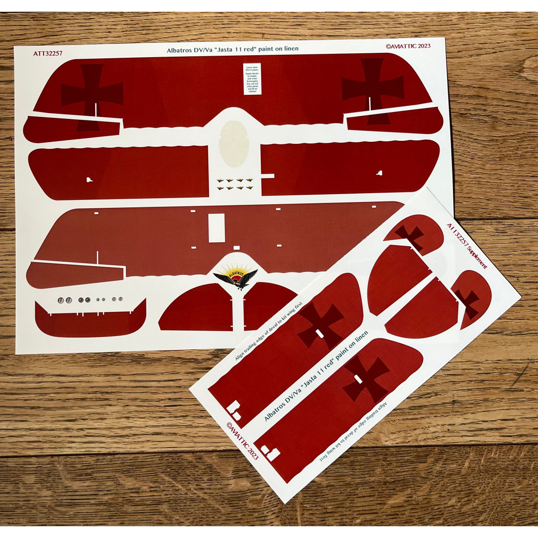 Aviattic ATT32257 1/32 Albatros DV/Va Jasta 11 red paint on linen, national markings overpainted ...