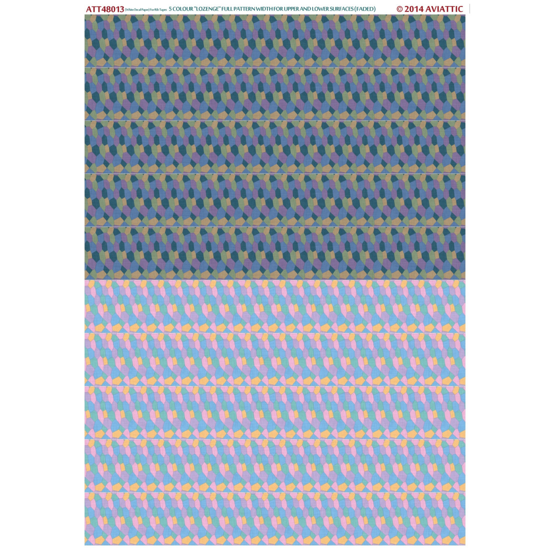 Aviattic ATT48013 1/48 (white decal paper for rib tapes) 5 colour ...