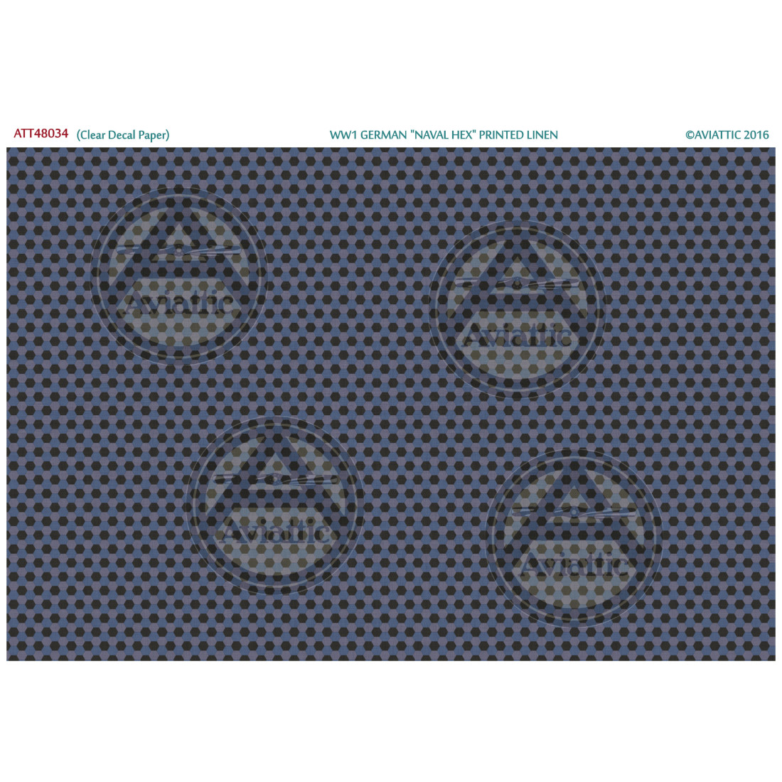Aviattic ATT48034 1/48 (Clear Decal Paper) WW1 German Naval Hex Printed ...