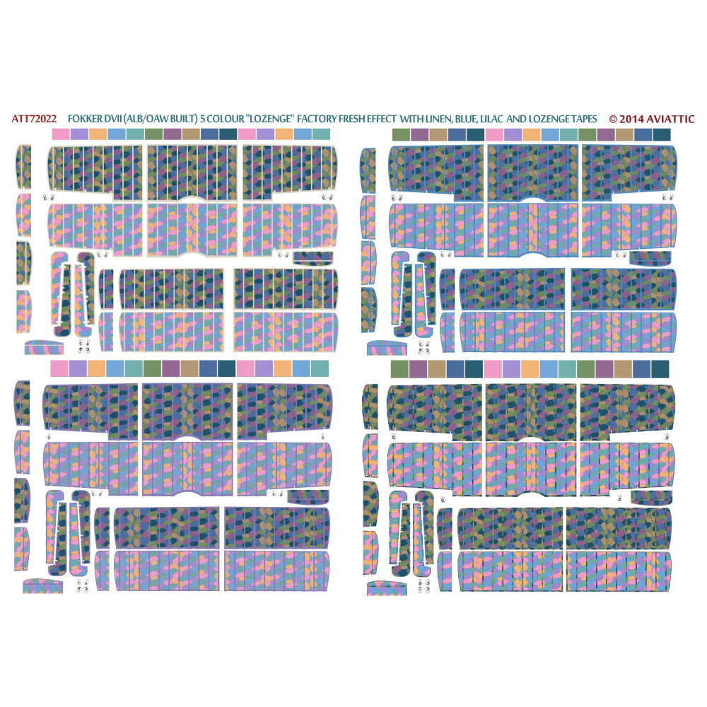 Aviattic ATT72022 1/72 Fokker DVII 5 color lozenge factory fresh effect ...