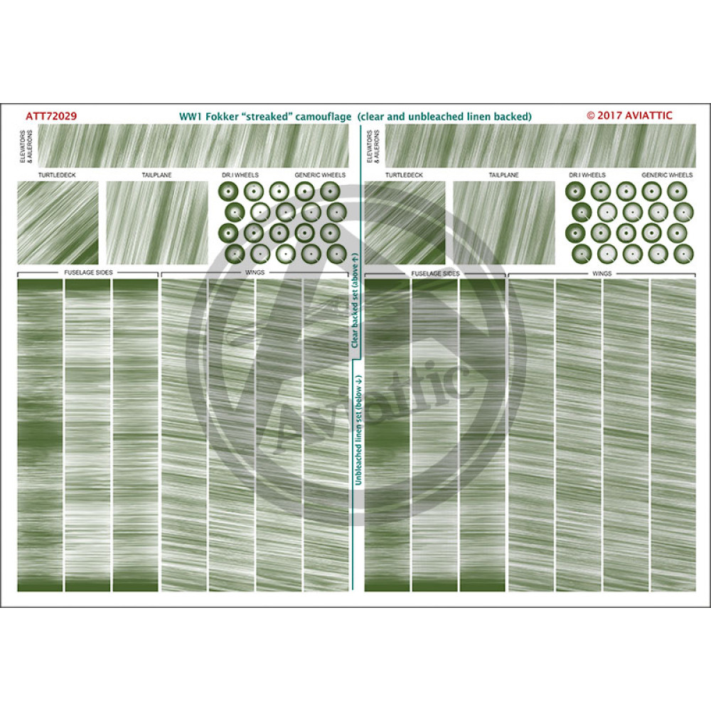Aviattic ATT72029 1/72 WW1 Fokker streaked camouflage clear and ...