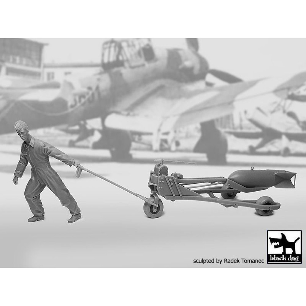 Black Dog F32087 1/32 WW II Luftwaffe bombenpersonal + Bomb loader ...