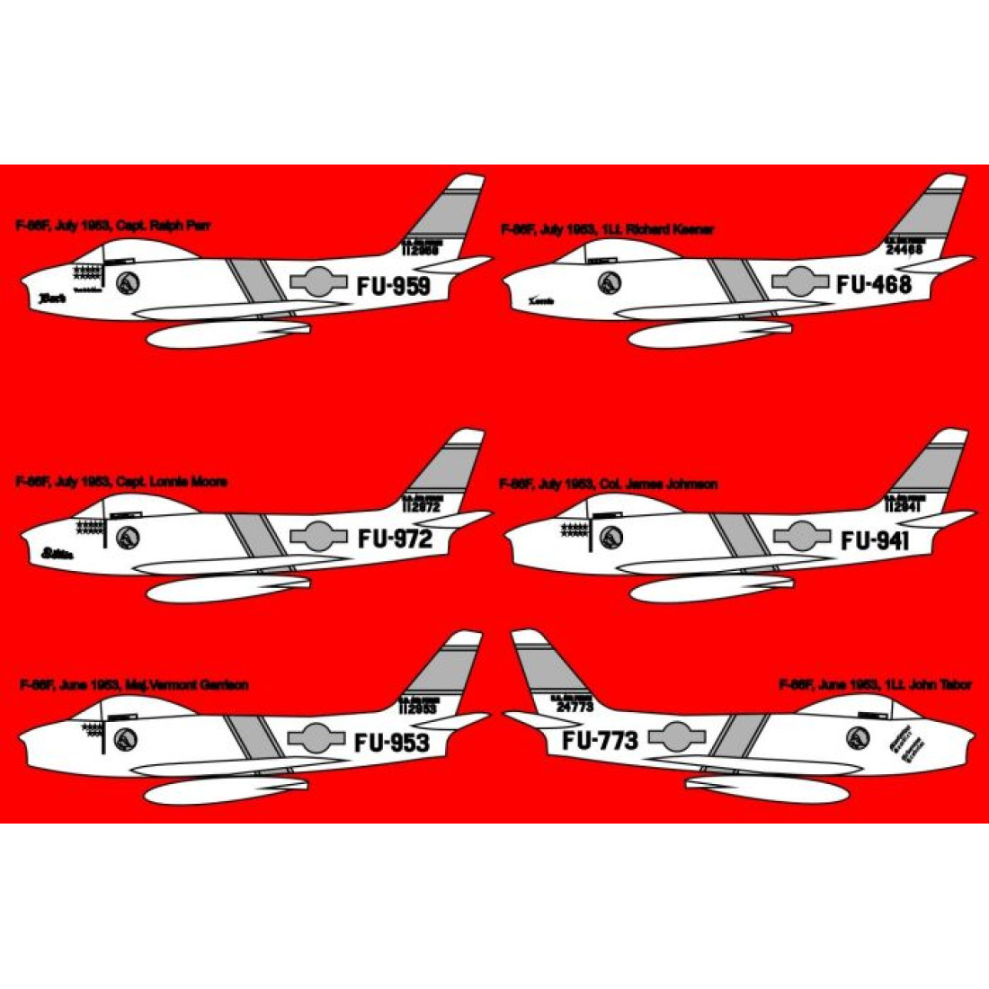 Brengun BRL144084 1/144 F-86F SABRE 335th FIS Decals for Trumpeter ...