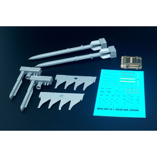 Brengun BRL48151 1/48 AGM-88 Harm (2pcs) Resin set of US antiradar rockets Model Kit Aircraft ...