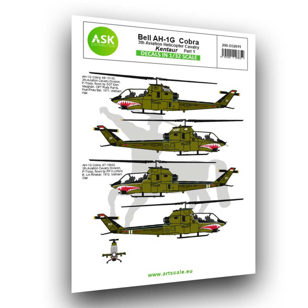 ASK D32011 1/24 Bell AH-1G Cobra Kentaur 3th Aviation helicopter ...