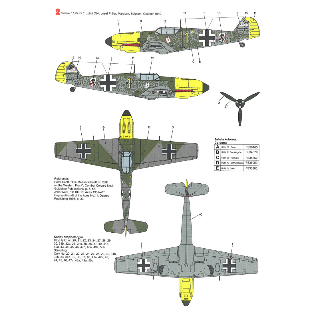 Techmod 24009 1/24 Messerschmitt Bf 109e-3 With Masks German Fighter ...