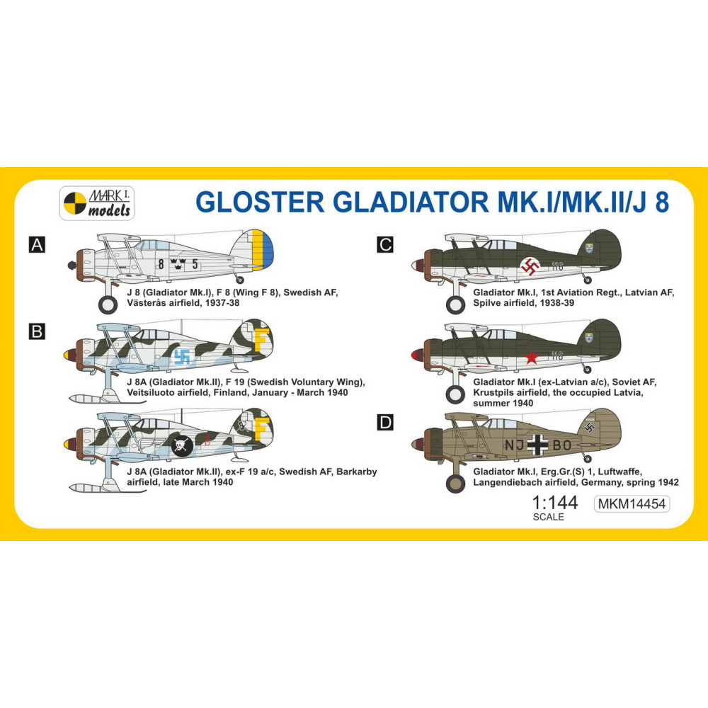 Mark I MKM144054 1/144 Gloster Gladiator Mk.I/II/J 8 Foreign Service ...