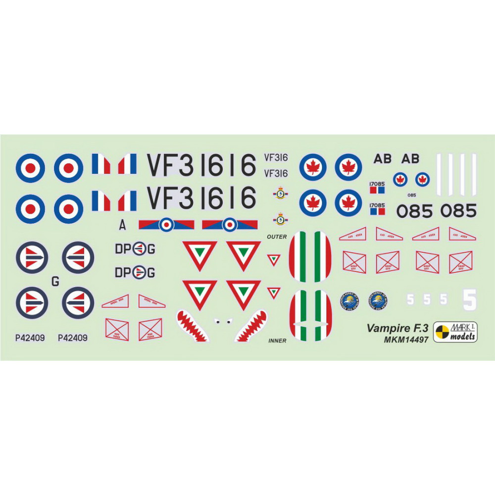 Mark I MKM144097 1/144 de Havilland DH.100 Vampire F.3 British Jet ...