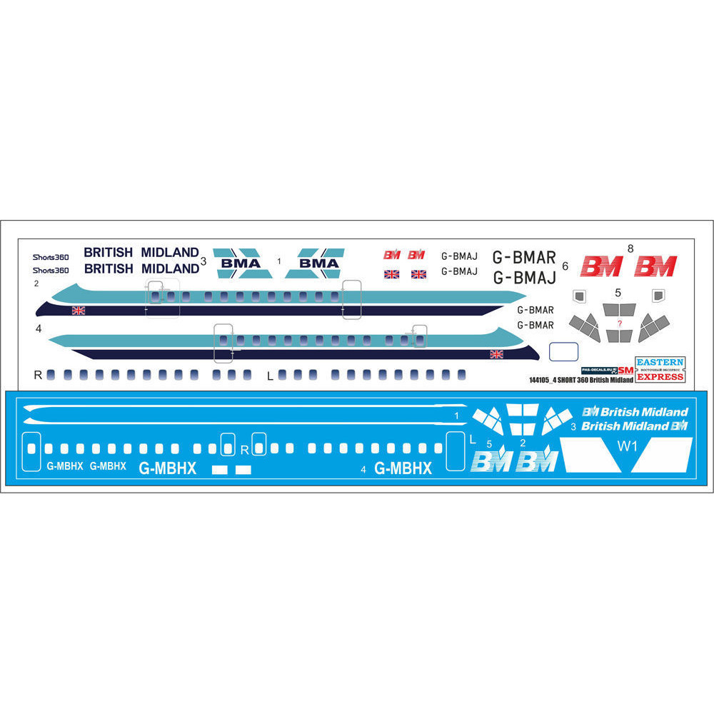 EASTERN EXPRESS 1/144 SHORT 360 BRITISH MIDLAND HAUL AIRCRAFT MODEL KIT ...