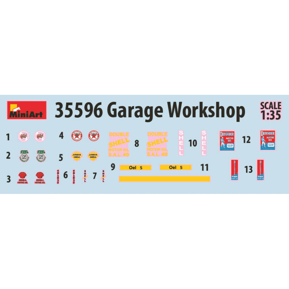 MINIART 35596 1/35 SCALE MODEL GARAGE WORKSHOP Model Kit Armor Model ...