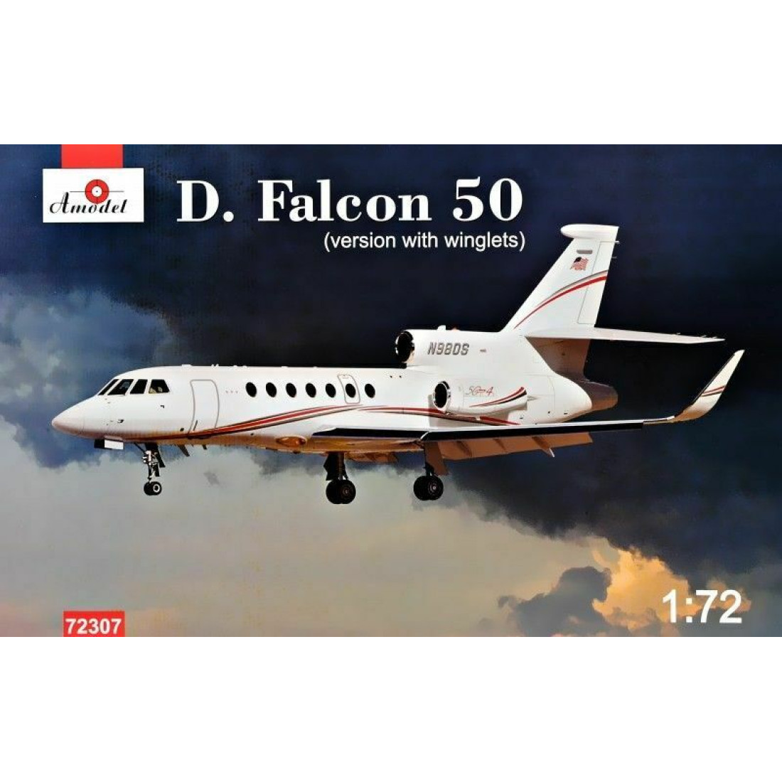 Amodel 72307 - 1/72 Dassault Falcon 50 (Version With Winglets), scale ...
