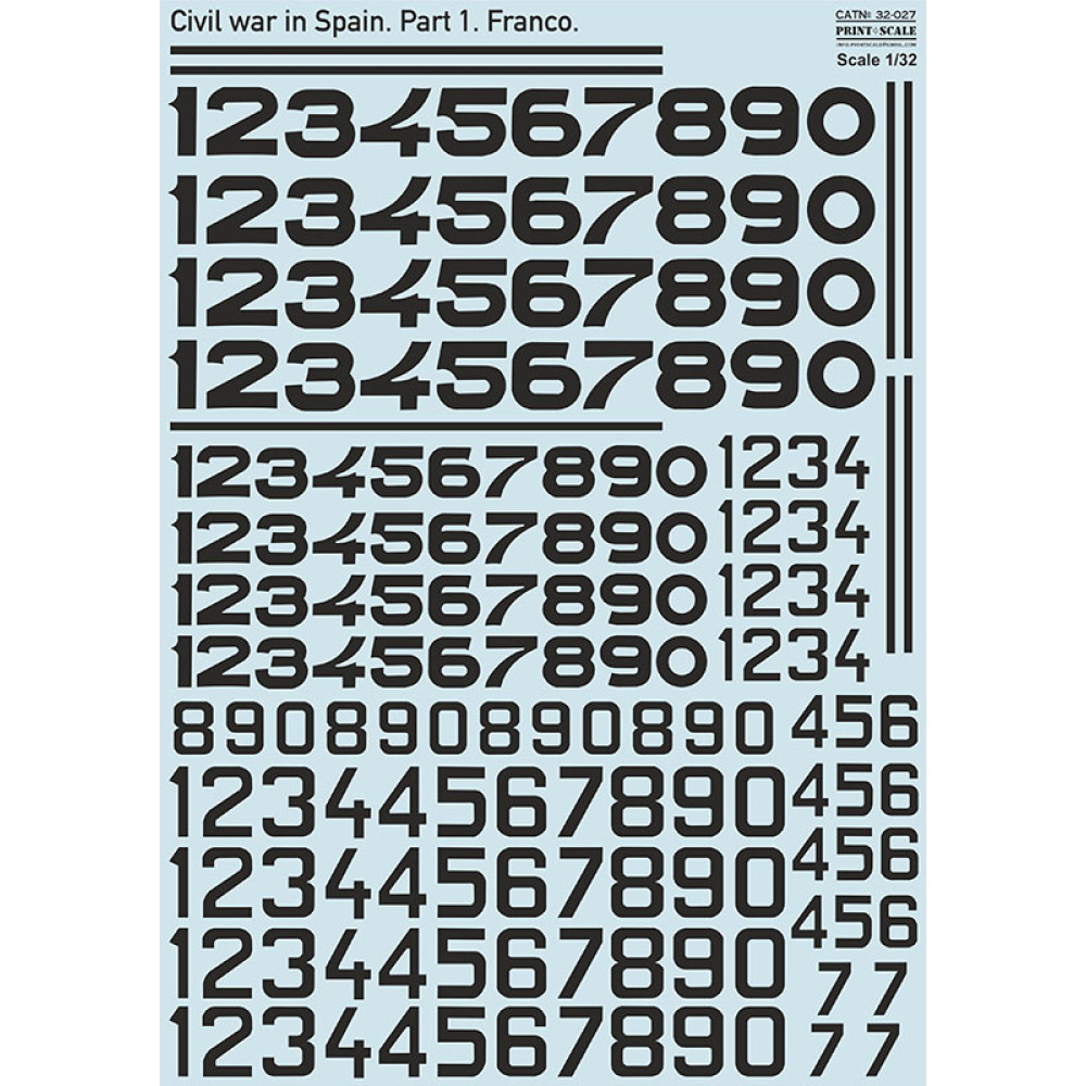 Decal Civil War in Spain. Franco 1/32 Print Scale 32-027 Model Kit ...