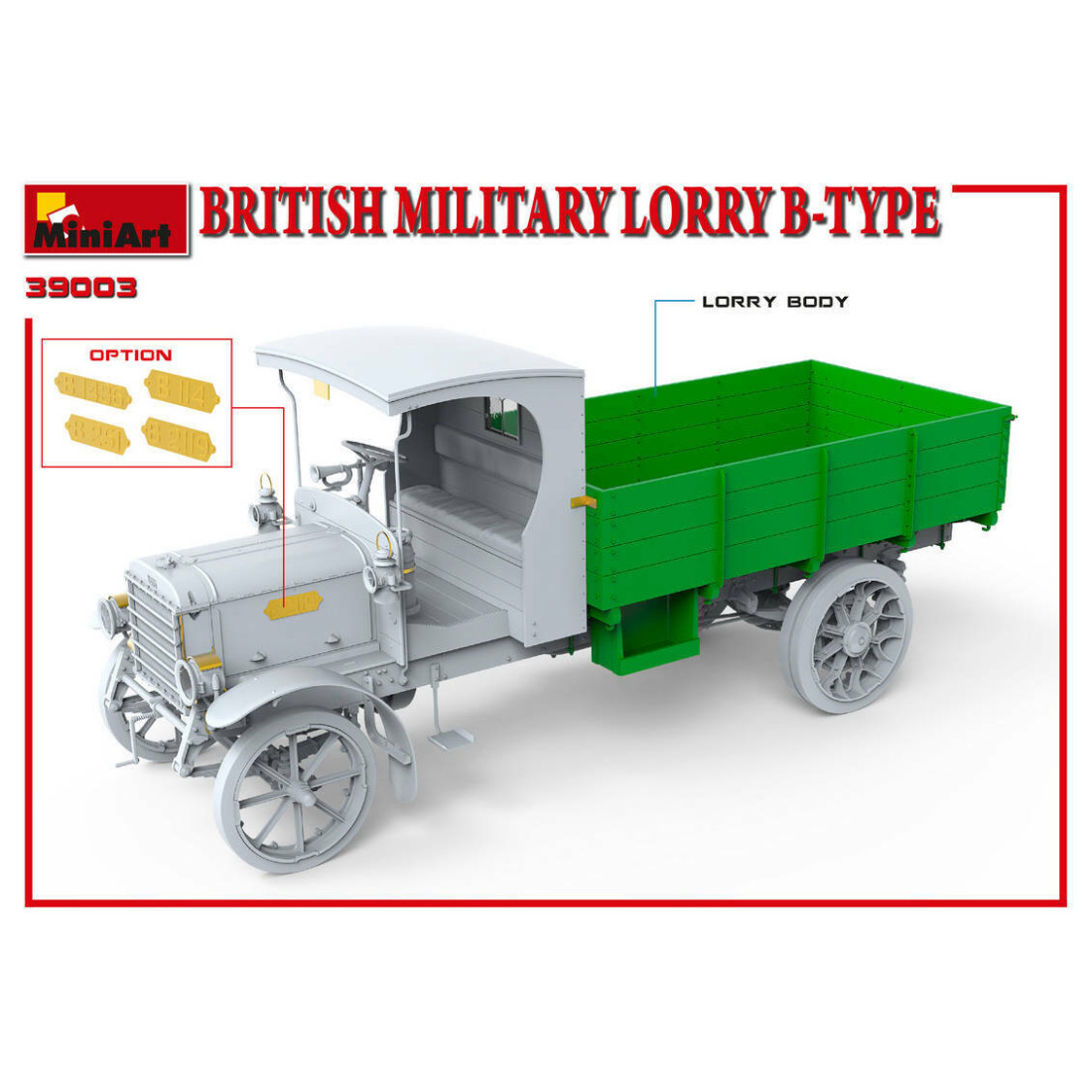 Miniart 39003 - 1/35 British truck of World War I B-Type Plastic model ...