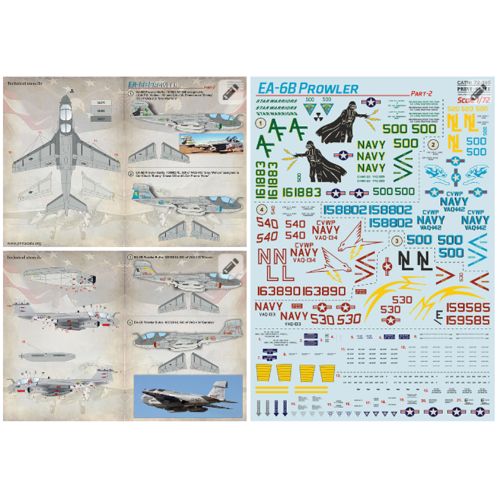 Print Scale 72-395 - 1/72 EA-6B Prowler Part 2 (wet decal for aircraft ...