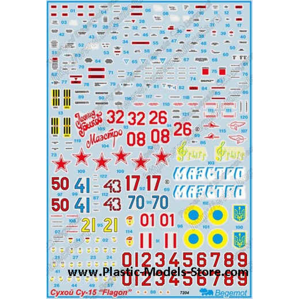 Sukhoi Su-15 decals 1/72 BEGEMOT 72004 Model Kit Decals, Aftermarket ...