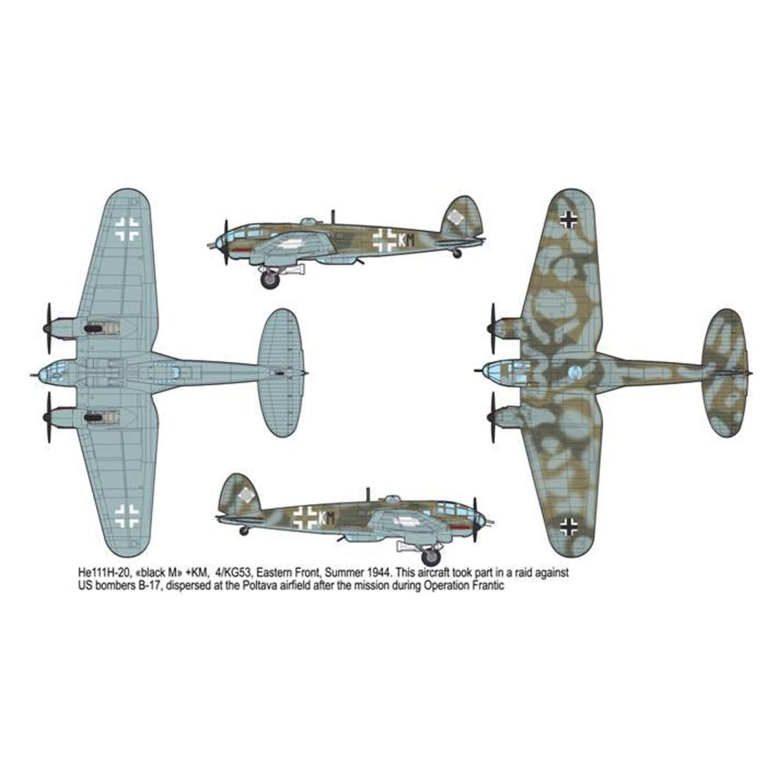 Roden 344 - 1/144 - Heinkel He111 H-16/Н-20. Scale kit, plastic model ...