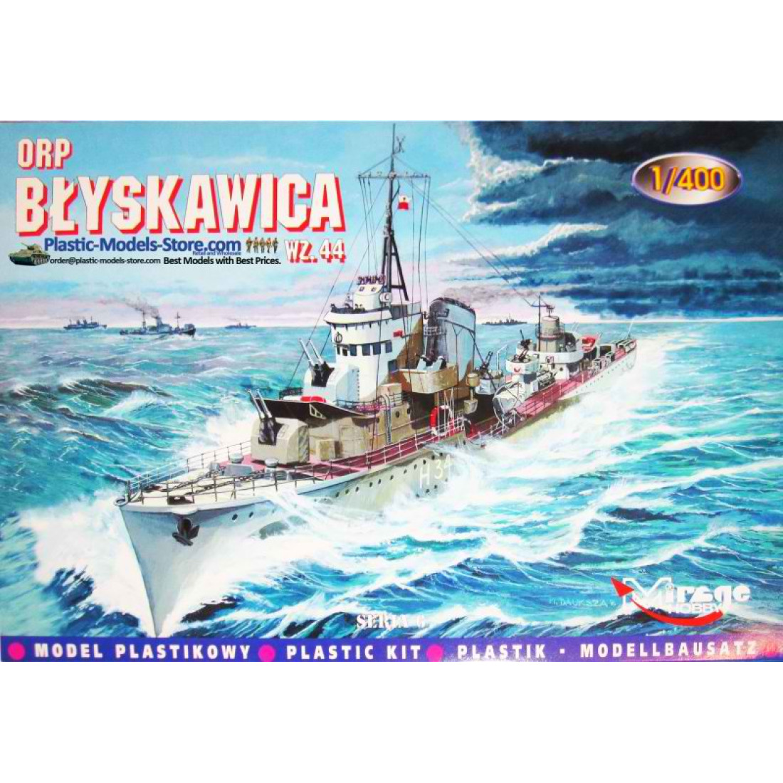 ORP Blyskawica 1944 Polish destroyer WWII 1/400 Mirage 40011 Model Kit ...