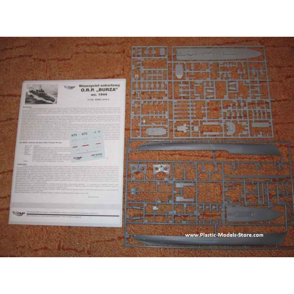 ORP "Burza" 1944 Polish Destroyer WWII 1/400 Mirage 40066 Model Kit ...