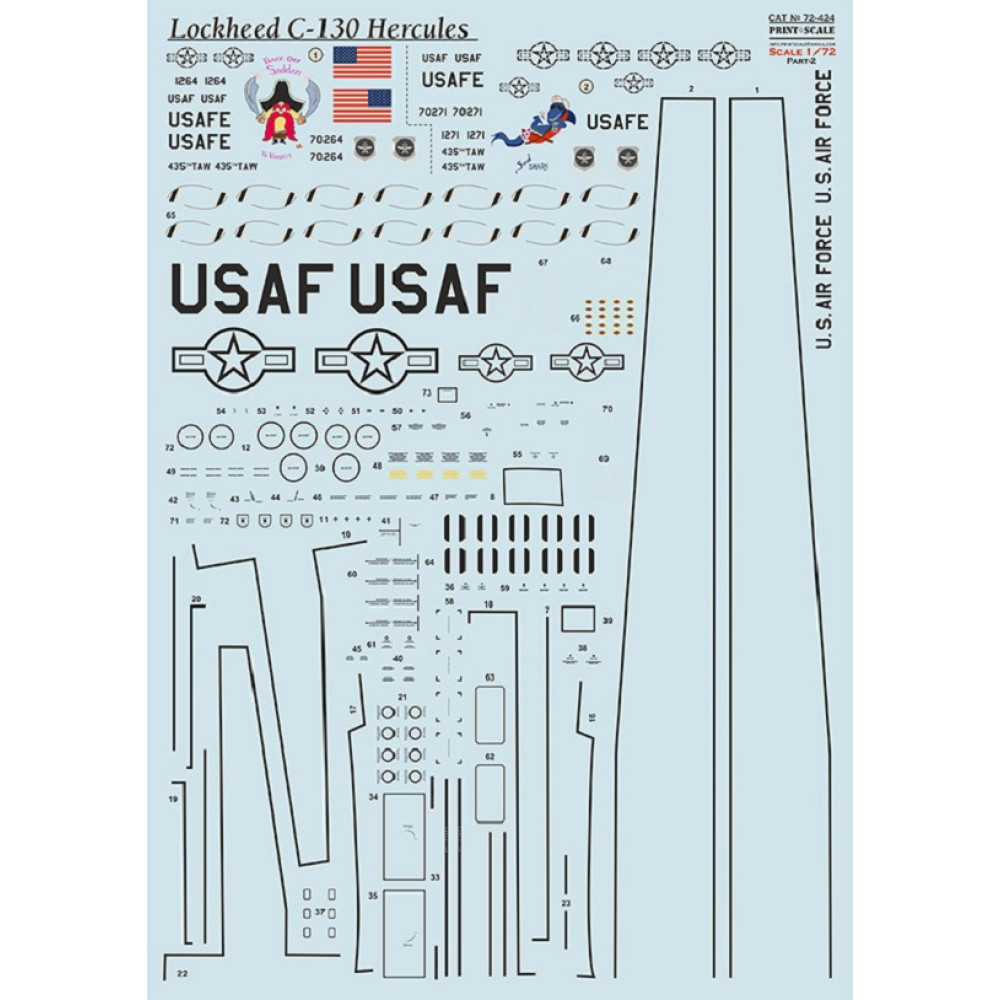 Print Scale 72-424 - 1/72 - Lockheed C-130 Hercules. Part 2 scale decal ...
