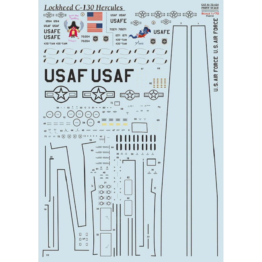 Print Scale 72-424 - 1/72 - Lockheed C-130 Hercules. Part 2 scale decal ...