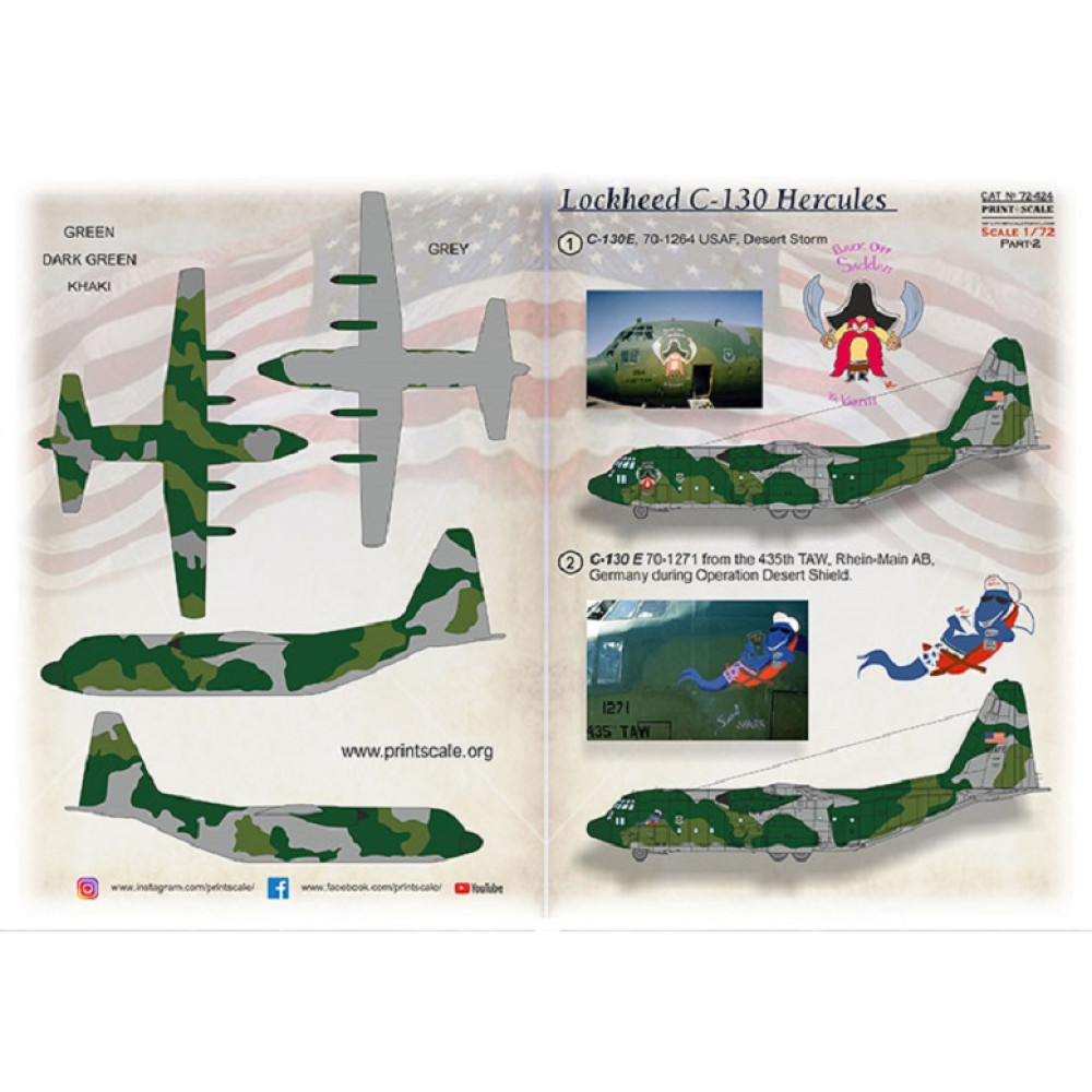 Print Scale 72-424 - 1/72 - Lockheed C-130 Hercules. Part 2 scale decal ...