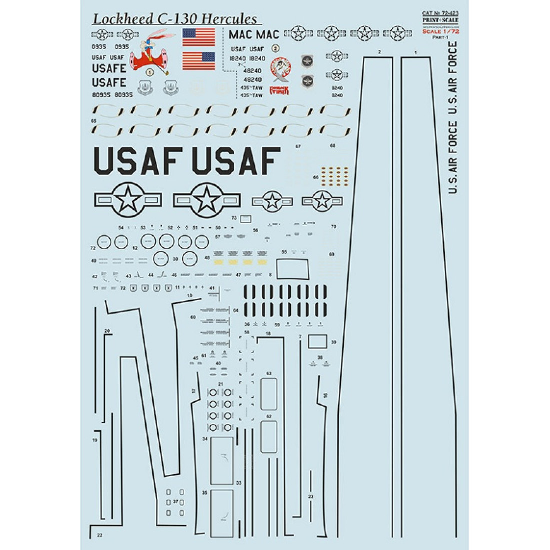 Print Scale 72-423 - 1/72 - Lockheed C-130 Hercules. Part 1 scale decal ...