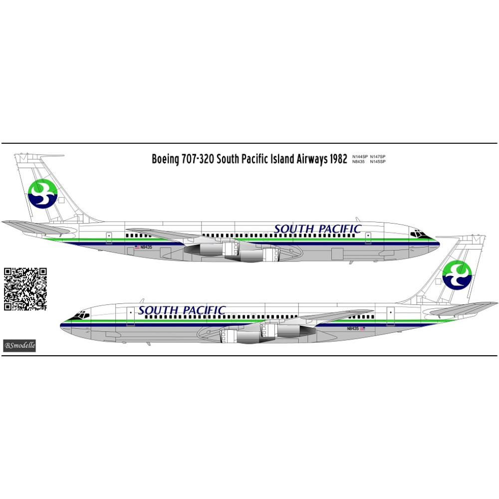 BSmodelle 144489 - 1/144 Boeing 707 SPIA decal for aircraft model scale ...