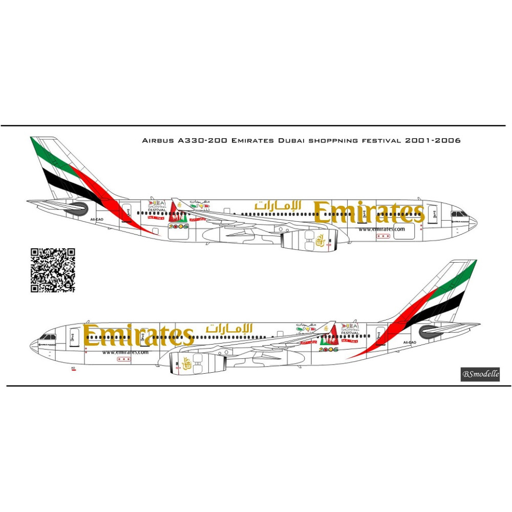 BSmodelle 144541 - 1/144 Airbus A330 Emirates decal for aircraft model ...