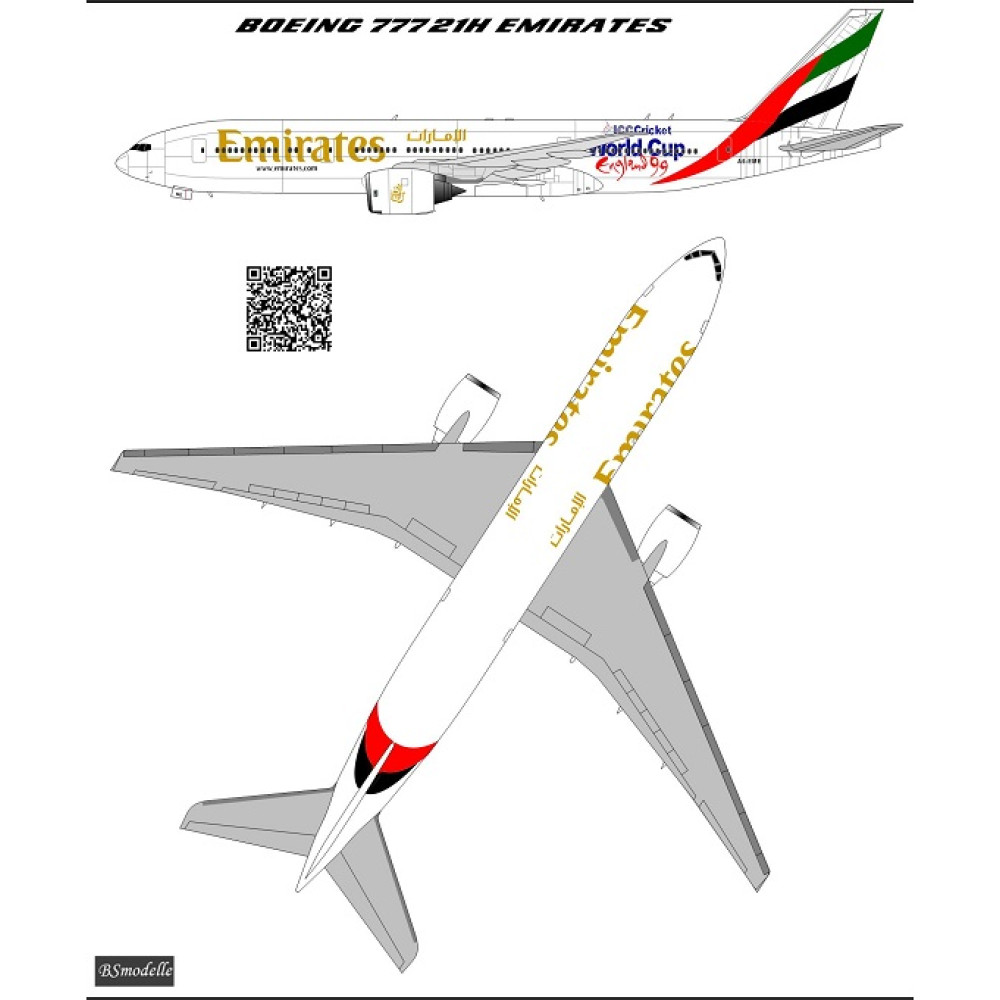 BSmodelle 144546 - 1/144 Boeing 777-200 Emirates A6-EME decal for ...