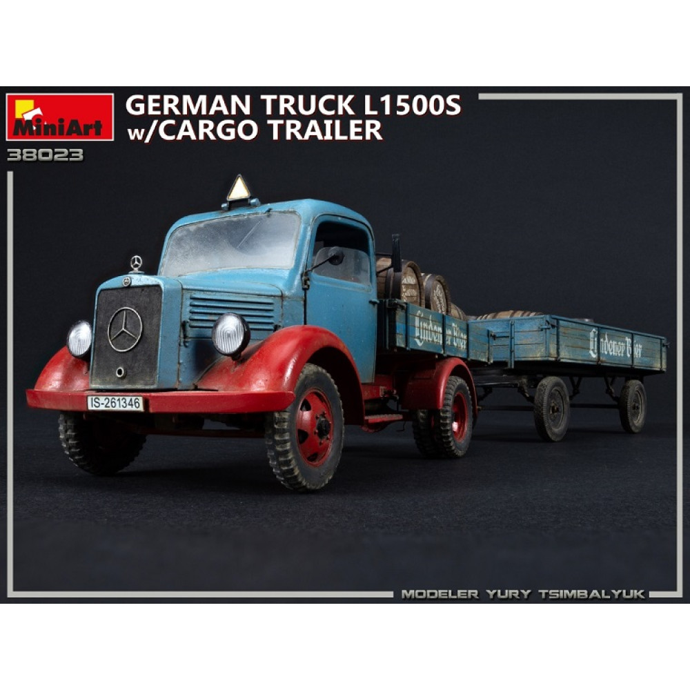 Miniart 38023 - 1/35 German Truck L1500S W/Cargo trailer scale model ...